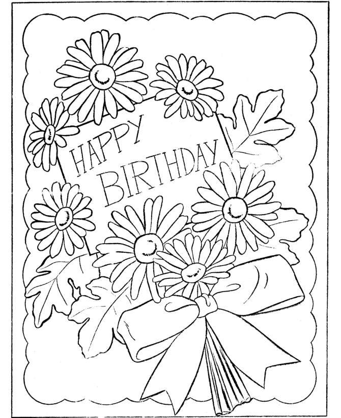 BlueBonkers Kids Birthday Present Coloring Page Sheets Birthday Card Free Printable 