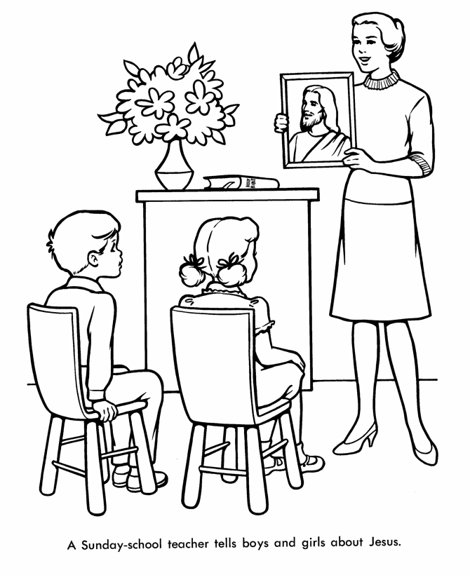 Easter Church Coloring Pages Bluebonkers 3 Sunday School Teacher