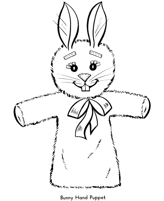 Easter Bunny Coloring Pages Bunny Puppet Printable Easter Bunny